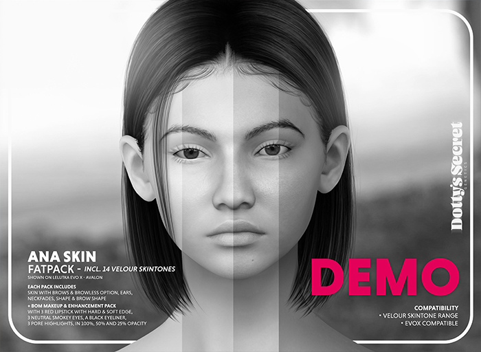 Second Life Marketplace - Dotty's Secret - Ana - Face Skin [DEMO]